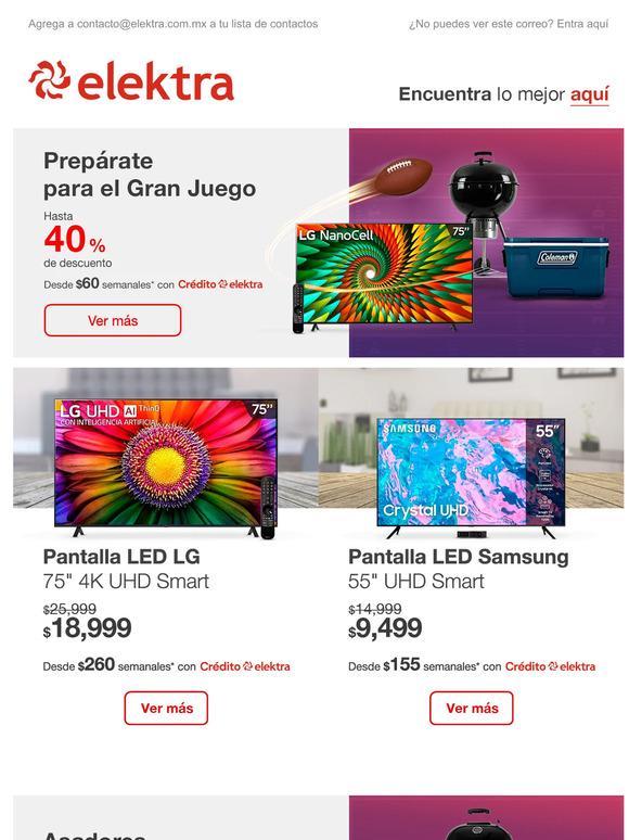 elektra mx: 😎 ¡Ya viene el Gran Juego! 🏈 🥓🥩 Encuentra todo lo que necesitas y aprovecha hasta ...