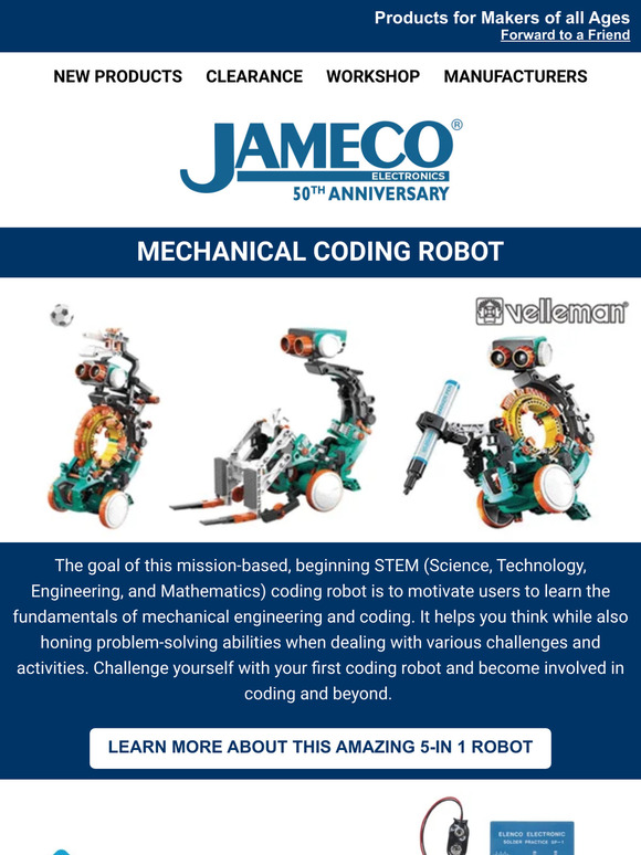 Jameco: The 5-in-1 Mechanical Coding Robot | Milled