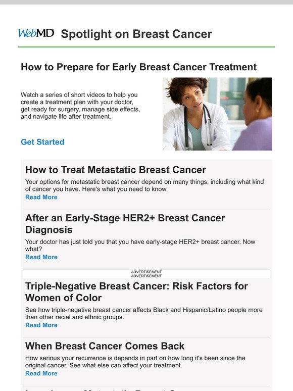 WebMD: How to Prepare for Early Breast Cancer Treatment | Milled