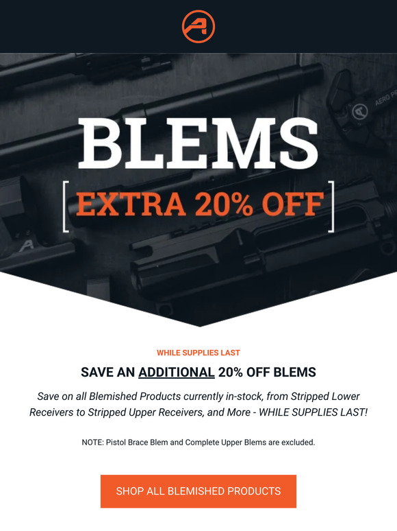 Aero Precision: BLEM BLOWOUT⚡️Save an additional 20% on All Blems | Milled