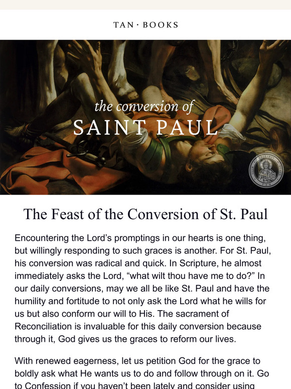 TAN Books: The Feast of the Conversion of St. Paul | Milled