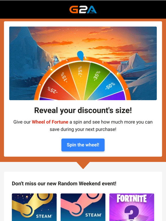 G2A: Spin the wheel and get your discount code! 🔔 | Milled