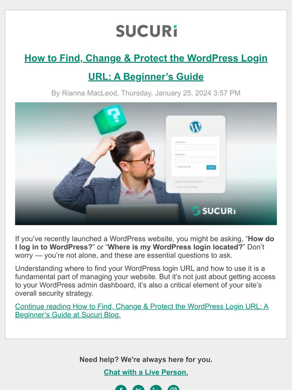 Sucuri: How to Find, Change & Protect the WordPress Login URL: A Beginner’s Guide | Milled