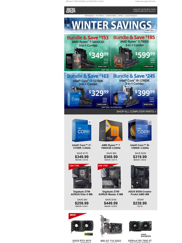 Micro Center: $349 AMD Ryzen 7 5800X3D, ASUS B550, and 16GB DDR4 3-1 ...