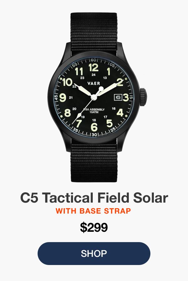 Vaer Watches: Back and Better than Ever: C5 Field Black Solar | Milled