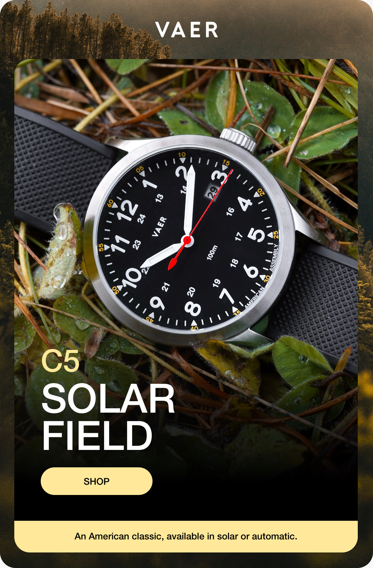 Vaer Watches: Back and Better than Ever: C5 Field Black Solar | Milled