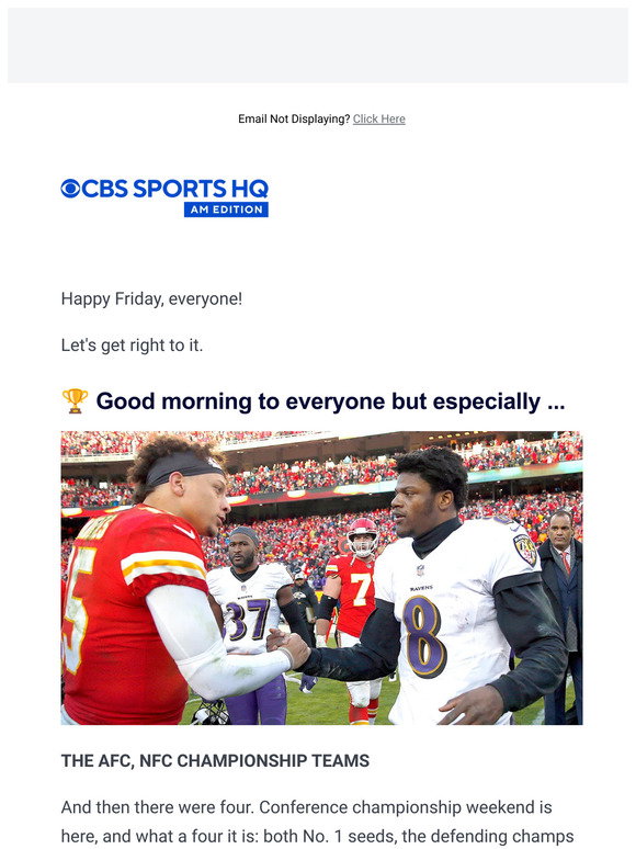 CBS Sports: AFC, NFC Championship previews, picks | What's next for ...