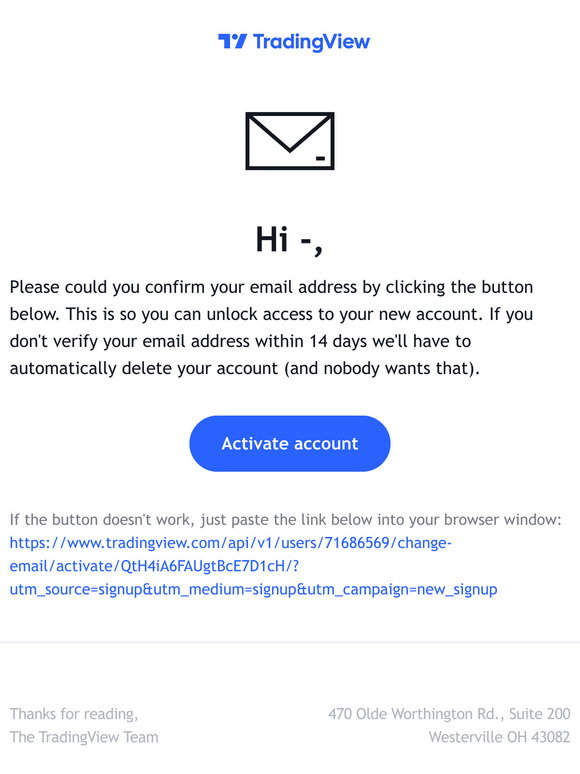TradingView: Confirm your email address | Milled