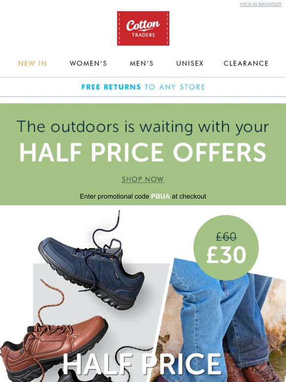 Cotton Traders: Half price essentials for every peak & pass 🏔️ | Milled