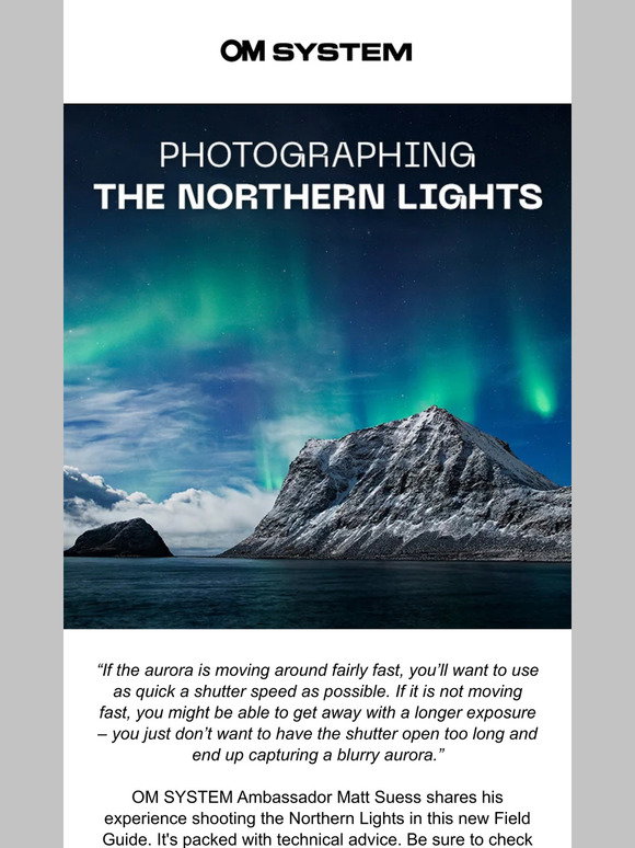 Olympus: Field Guide: Photographing the Northern Lights | Milled