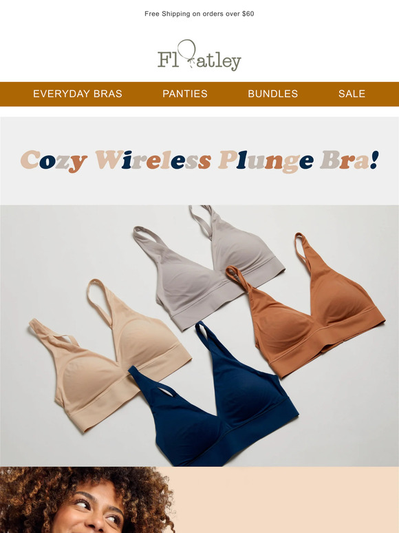 Floatley: Cozy Wireless Plunge Bra! | Milled