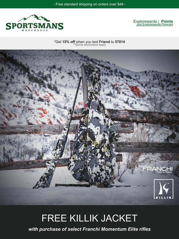 Sportsman's Warehouse: Buy a Franchi, Get a FREE Killik Jacket | Milled