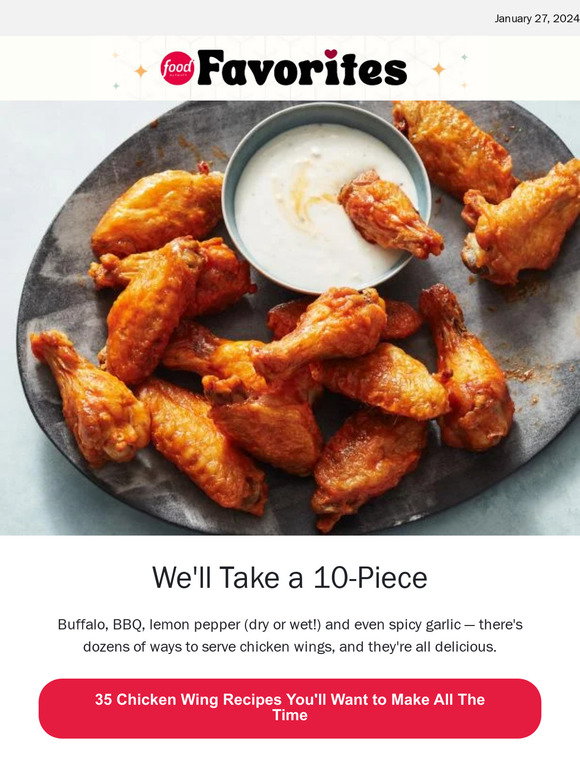 Food Network: 35 Best Chicken Wing Recipes + 75 Game Day Party Eats ...