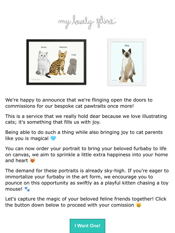 My Lovely Feline: Have a custom portrait of your cat made today 😸 | Milled