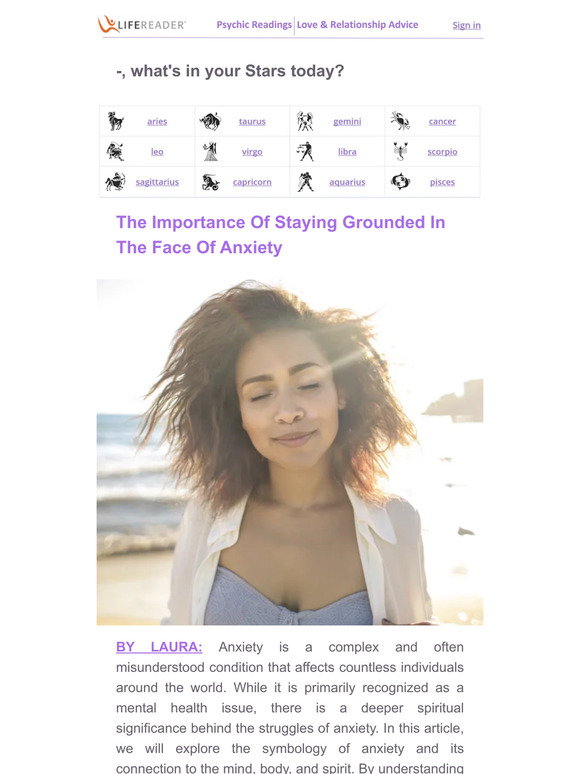 LifeReader: The Importance Of Staying Grounded In The Face Of Anxiety ...