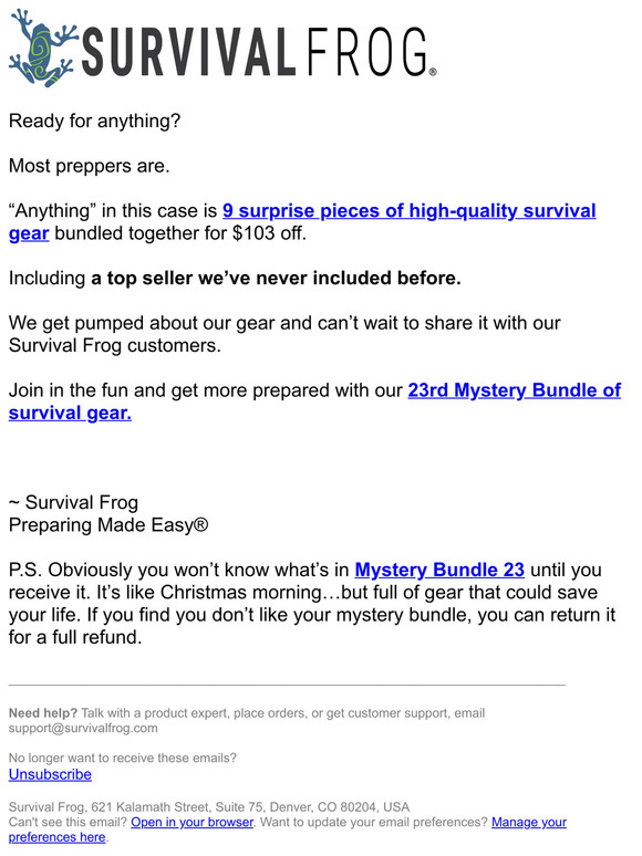 Survival Frog: A fun twist on emergency preparedness… | Milled