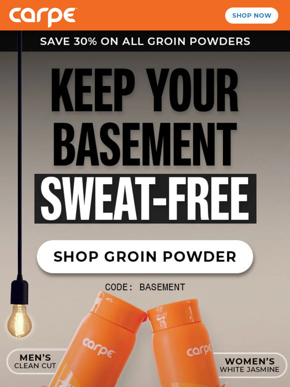 Carpe: Save 30% on our 5-star Groin Powder | Milled