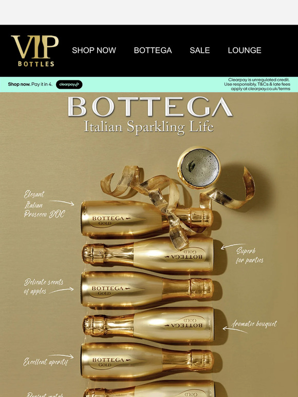 VIP Bottles: Bottega Gold Prosecco Available at VIP Bottles! | Milled