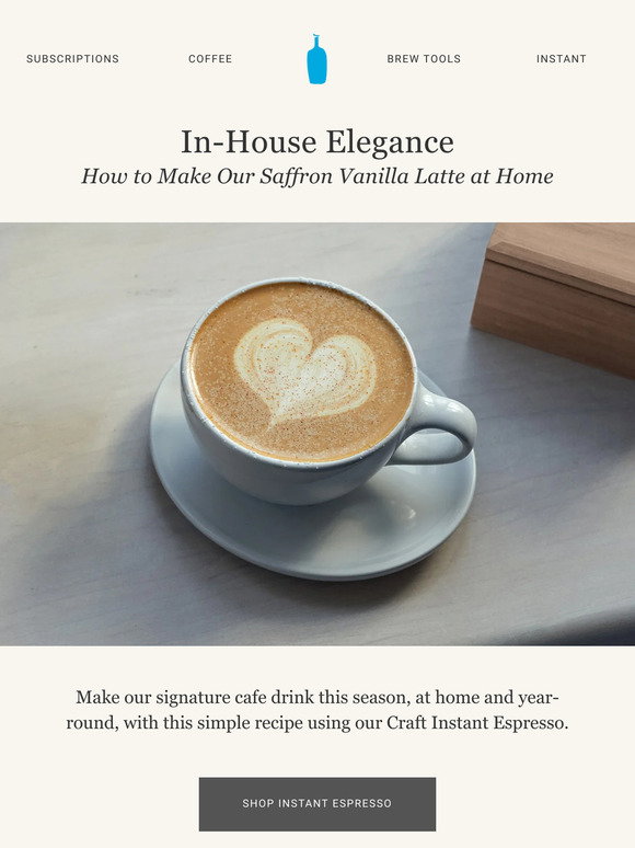 Blue Bottle Coffee: DIY Luxury: Our Saffron Vanilla Latte Recipe | Milled