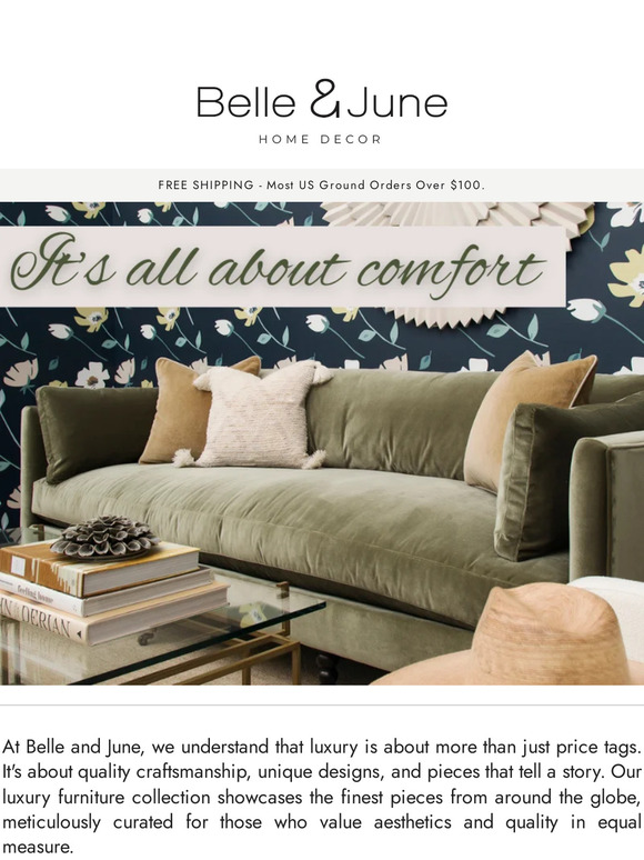 Belle and June: Sink in and unwind with the Madeline Velvet Sofa 😍 | Milled