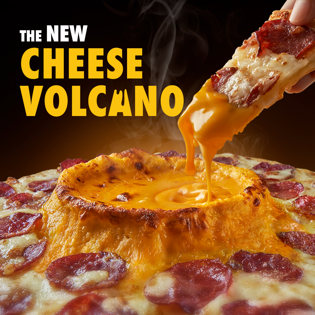Domino's Pizza: The Cheese Volcano Pizza is here! Experience the Eruption of flavor with every ...