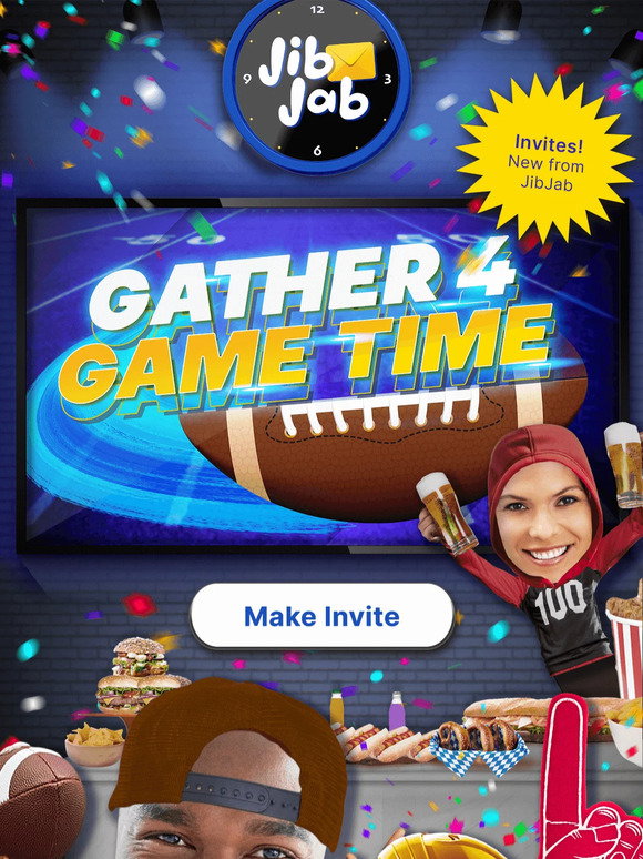 JibJab: Gather for Game Time with Invites from JibJab 🏈🏆 | Milled