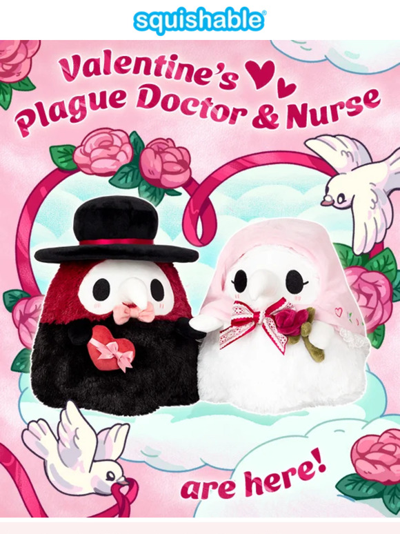 Squishable: Love Sick? The Valentine's Plague Doctor & Nurse can fix that. 🌹 | Milled