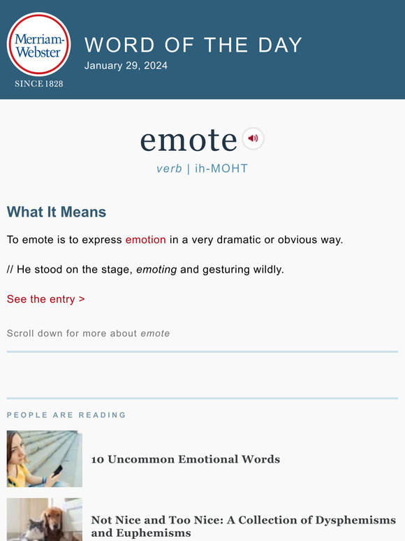 Spell It!: Emote - plus, 10 Uncommon Emotional Words | Milled