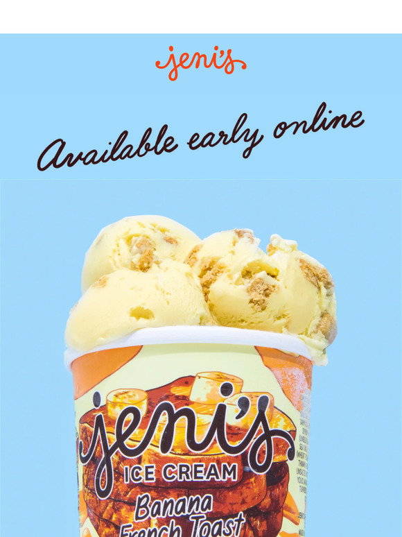 Jeni's Ice Creams: Now available online: Banana French Toast! | Milled