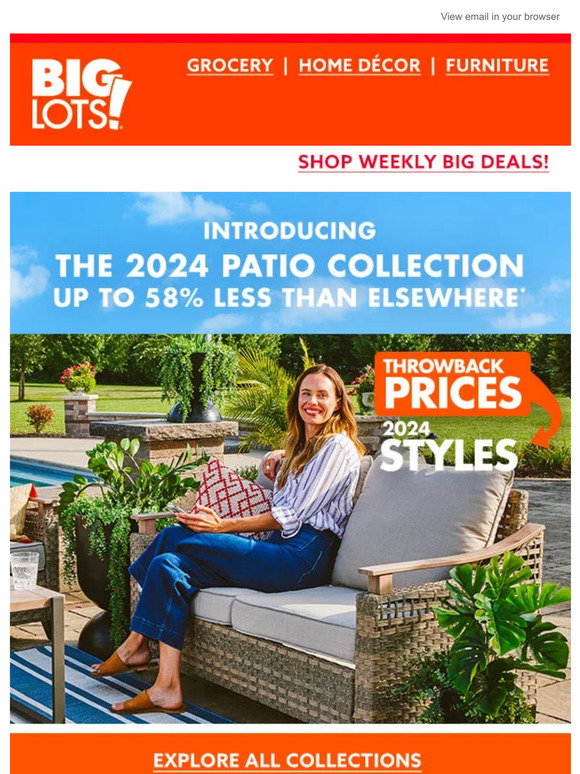 Big Lots: NEW 2024 patio collection right this way! | Milled