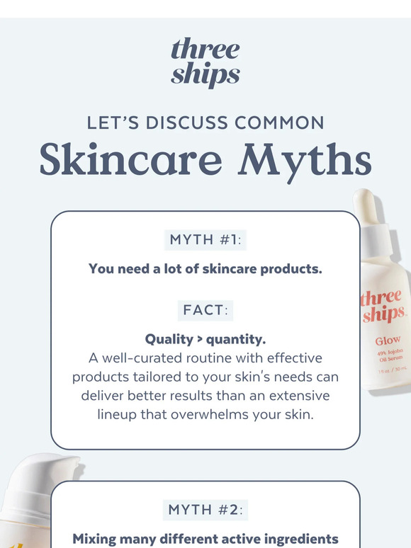 Three Ships: Have you seen these common skincare myths? | Milled