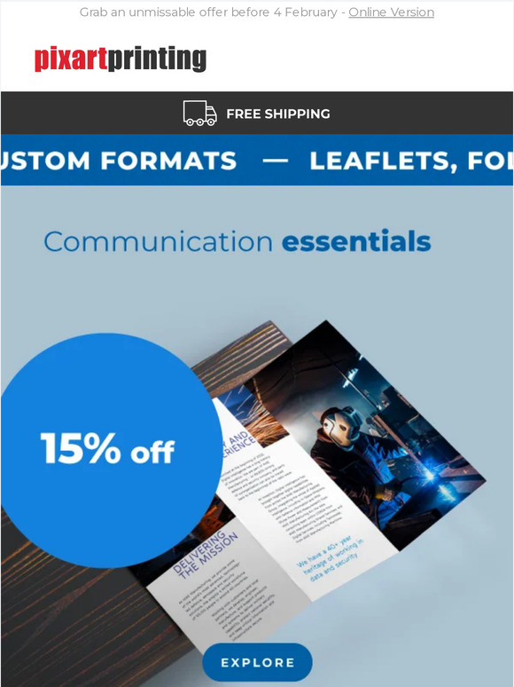 Pixartprinting: 15% off leaflets, folded flyers and custom formats. We ...