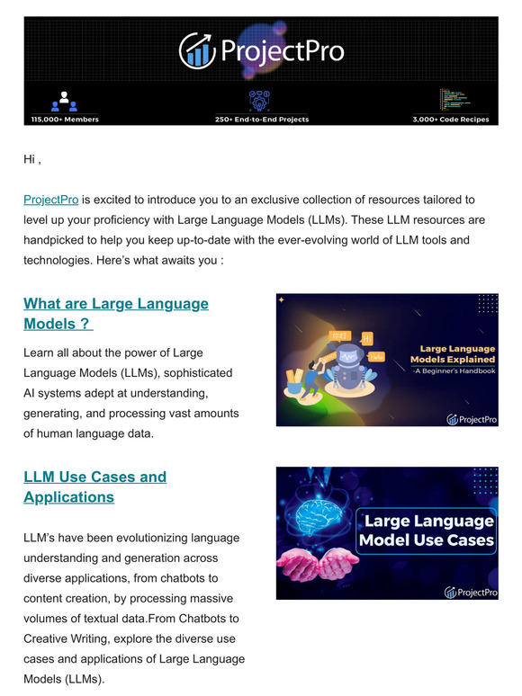 Projectpro Exclusive Llm Resources To Level Up Your Skills In 2024