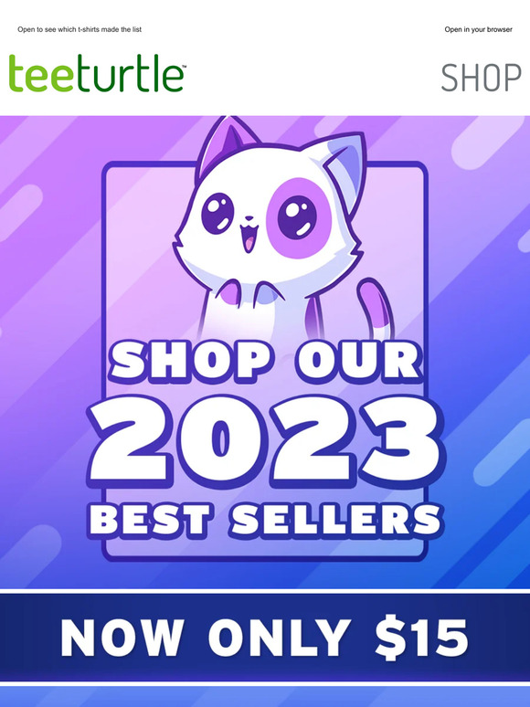 TeeTurtle: Our TOP 10 t-shirts are $15 now! 🏆 | Milled