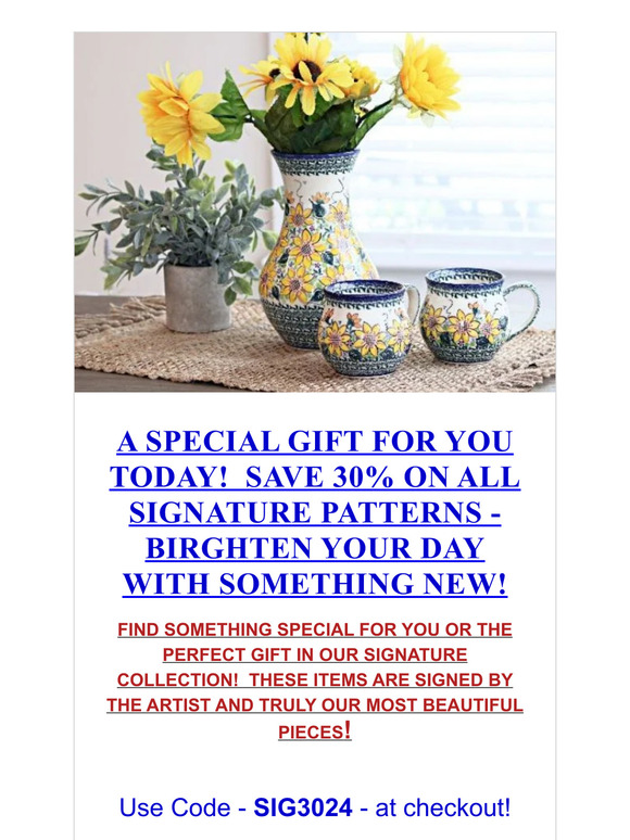 Blue Rose Pottery: JUST FOR YOU! SAVE 30% ON ALL SIGNATURE PATTERNS ...