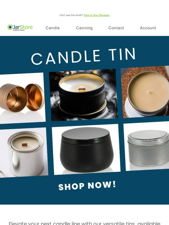 Jar Store: Product Highlight! Tin Candle Containers | Milled