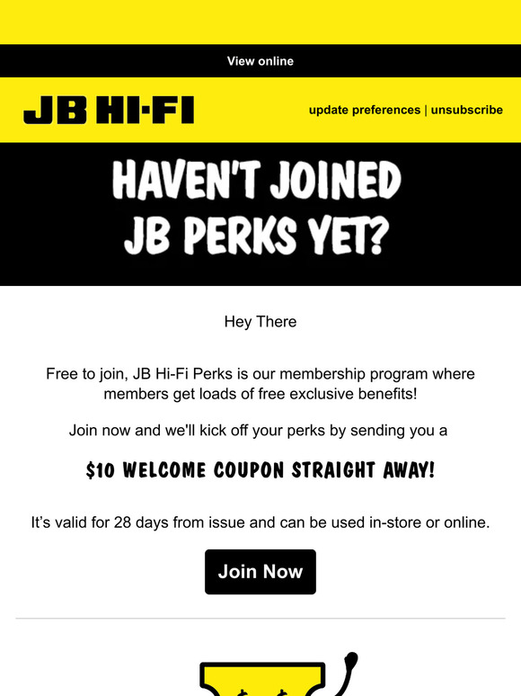 JB Hi-Fi: Want a $10 Coupon? Join JB Perks now! | Milled