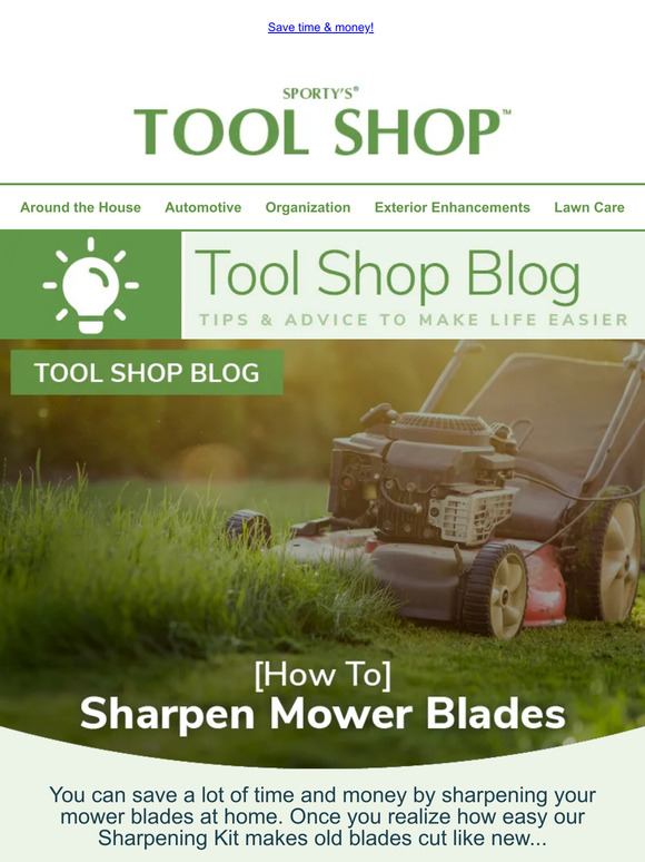 Sporty's Tool Shop: Tool Tip Tuesday - How To Sharpen Mower Blades | Milled