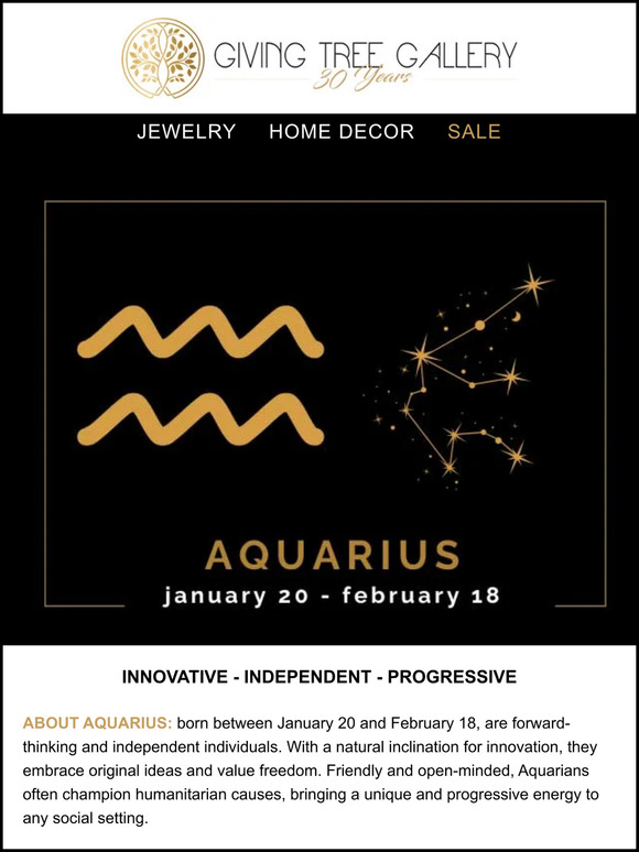 The Giving Tree Gallery: Custom Zodiac Signs for Aquarius - A Lux Gift ...