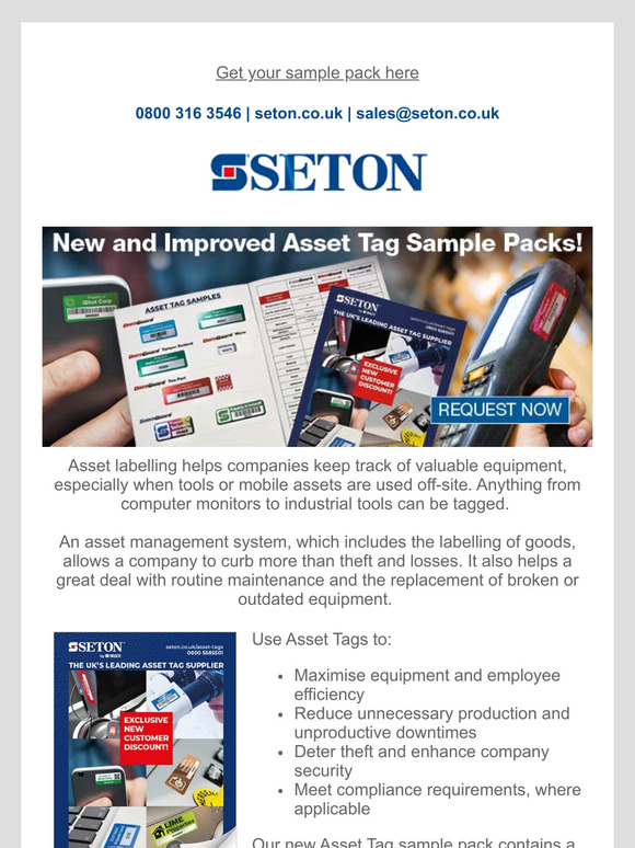 Seton: New and improved Asset Tag sample packs | Milled