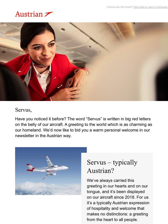 Austrian Airlines: Servus! Our warm greeting is going global | Milled