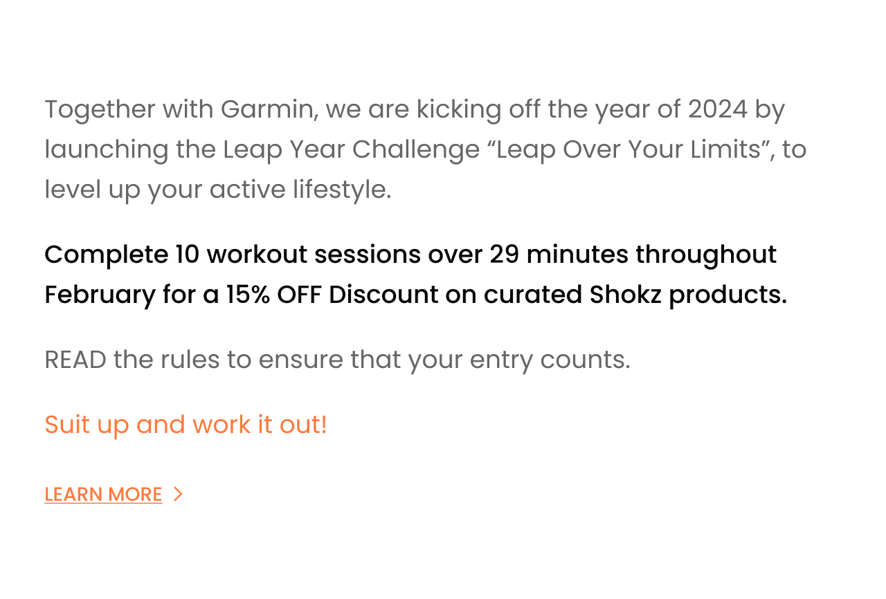 AfterShokz: Garmin x Shokz Leap Year Challenge | Milled
