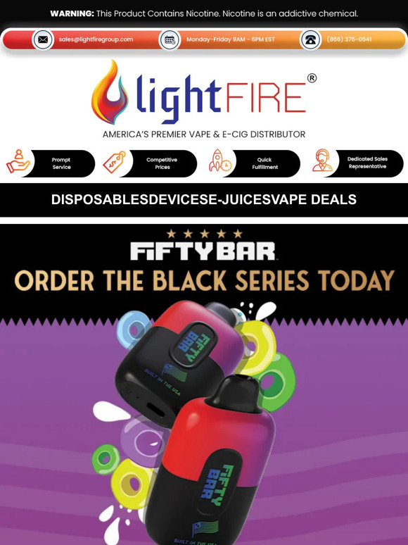 Kanger: ORDER NOW! THE BLACK SERIES IS HERE - Fifty Bar 6500 Puff ...