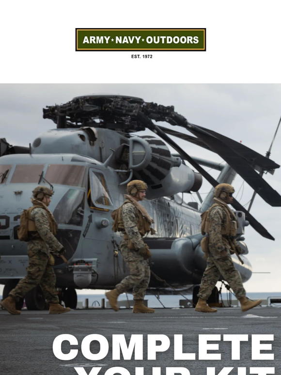 Army Navy Outdoors: Have You Seen Our Newest Gear? Complete Your Kit ...