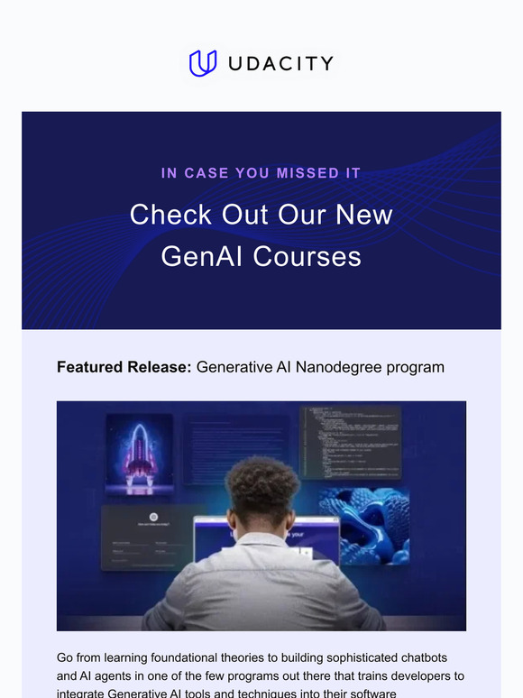 Udacity: Unlock the latest: explore our new Generative AI releases | Milled