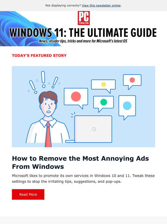 PCMag: Here's How to Remove the Most Annoying Ads From Windows | Milled