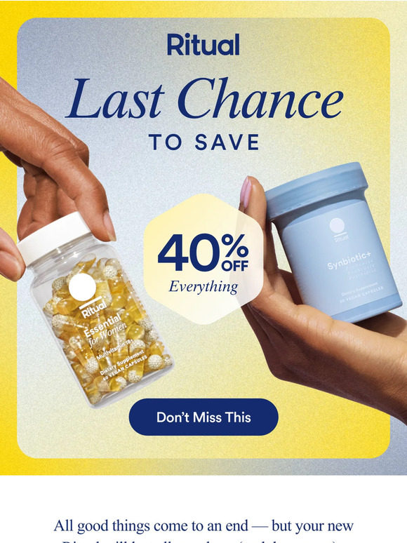 Ritual Email Newsletters: Shop Sales, Discounts, and Coupon Codes