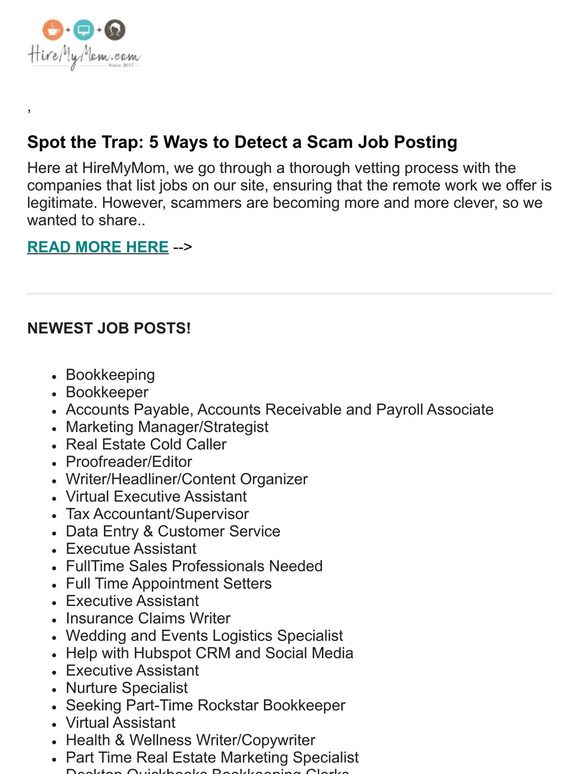 HireMyMom.com: Spot the Trap: 5 Ways to Detect a Scam Job Posting ...