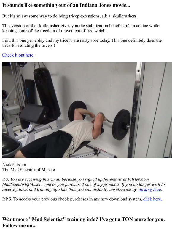 FitStep: Rolling Wall Skullcrushers - GREAT tricep isolation exercise ...