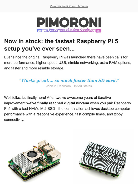 Pimoroni: The fastest Raspberry Pi 5 setup ever? 🚀 Pi 5 + NVMe Base in ... Pimoroni: The fastest Raspberry Pi 5 setup ever? 🚀 Pi 5 + NVMe Base in ...